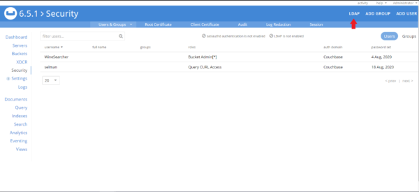Couchbase Server LDAP Konfigürasyonu – NoSql Türkiye